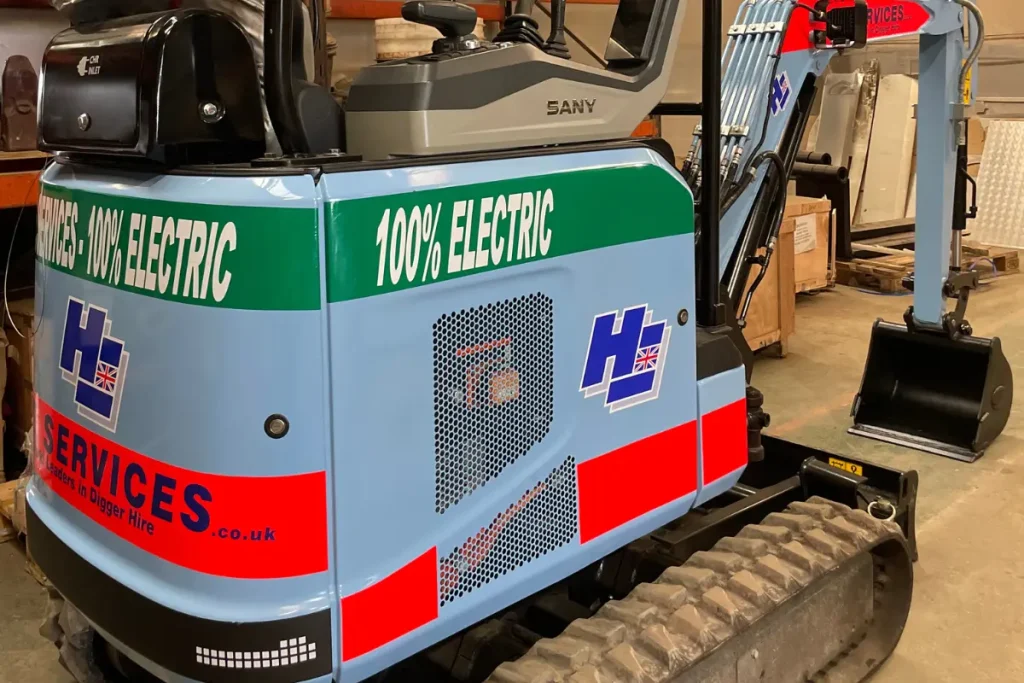Electric Digger H E Services Plant Hire Ltd Electric Digger H E Services Plant Hire Ltd